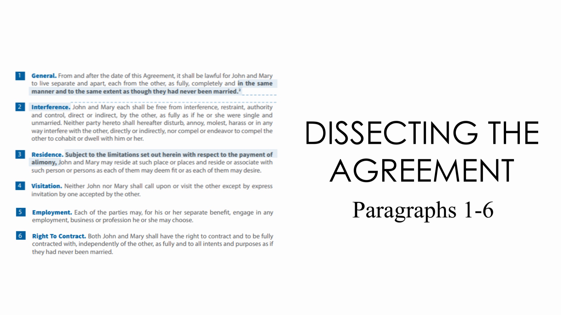 Agreeing to the Separation